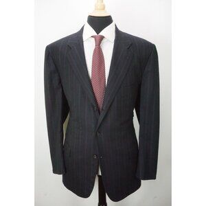 Kiton | Suits & Blazers | Kiton Navy Blue Striped 0 Wool 2 Pc Suit ...